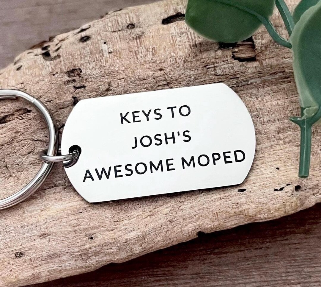 Gift for Moped Rider, New Driver Keyring - Mods Accessory - Son ...