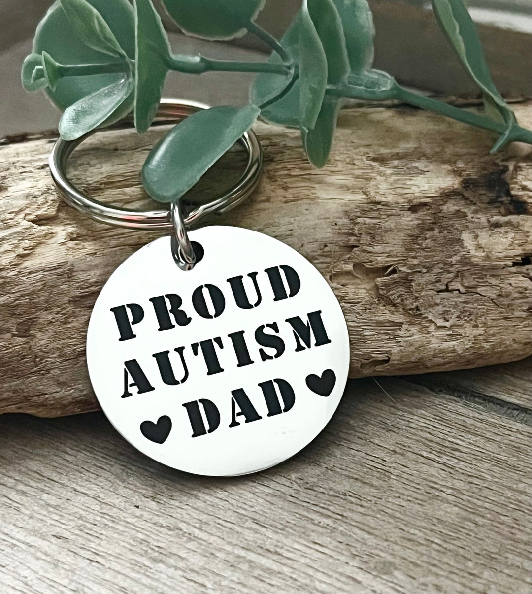 Proud Autism Dad Keychain- Celebrate Autism - Autism Keyring Gift - PDA ...