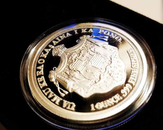 Queen Liliuokalani Commemorative Fine Silver Coin 1 Ounce W Hawaiian ...