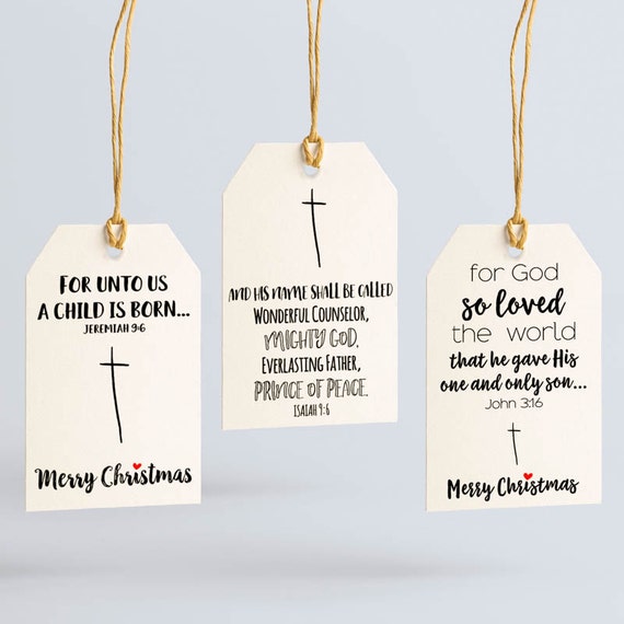 Christian Gift Tags Bible Verse Tag Holiday Gift Tags | Etsy
