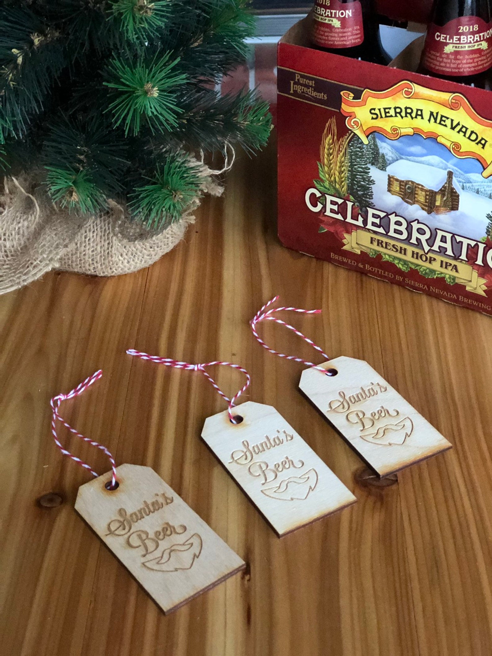 Santa's Beer Tags 3 Tags Beer Gift Tags | Etsy