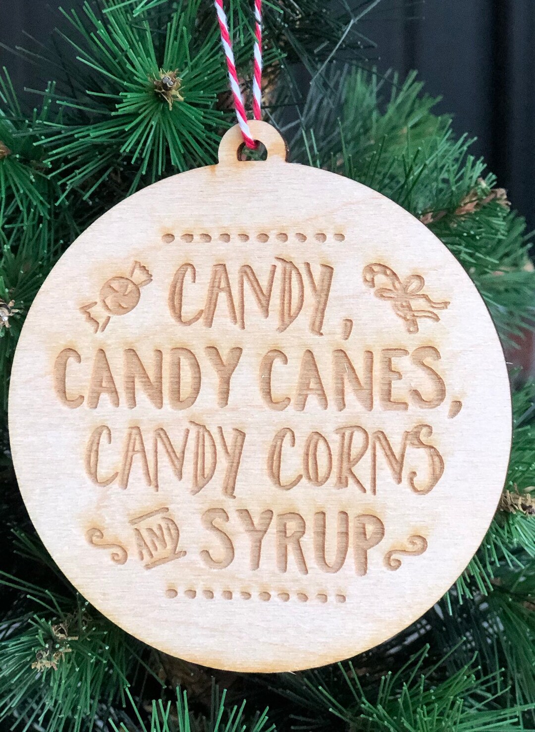 Candy, Candy Canes, Candy Corn.... Funny Christmas Ornament, Elf - Etsy
