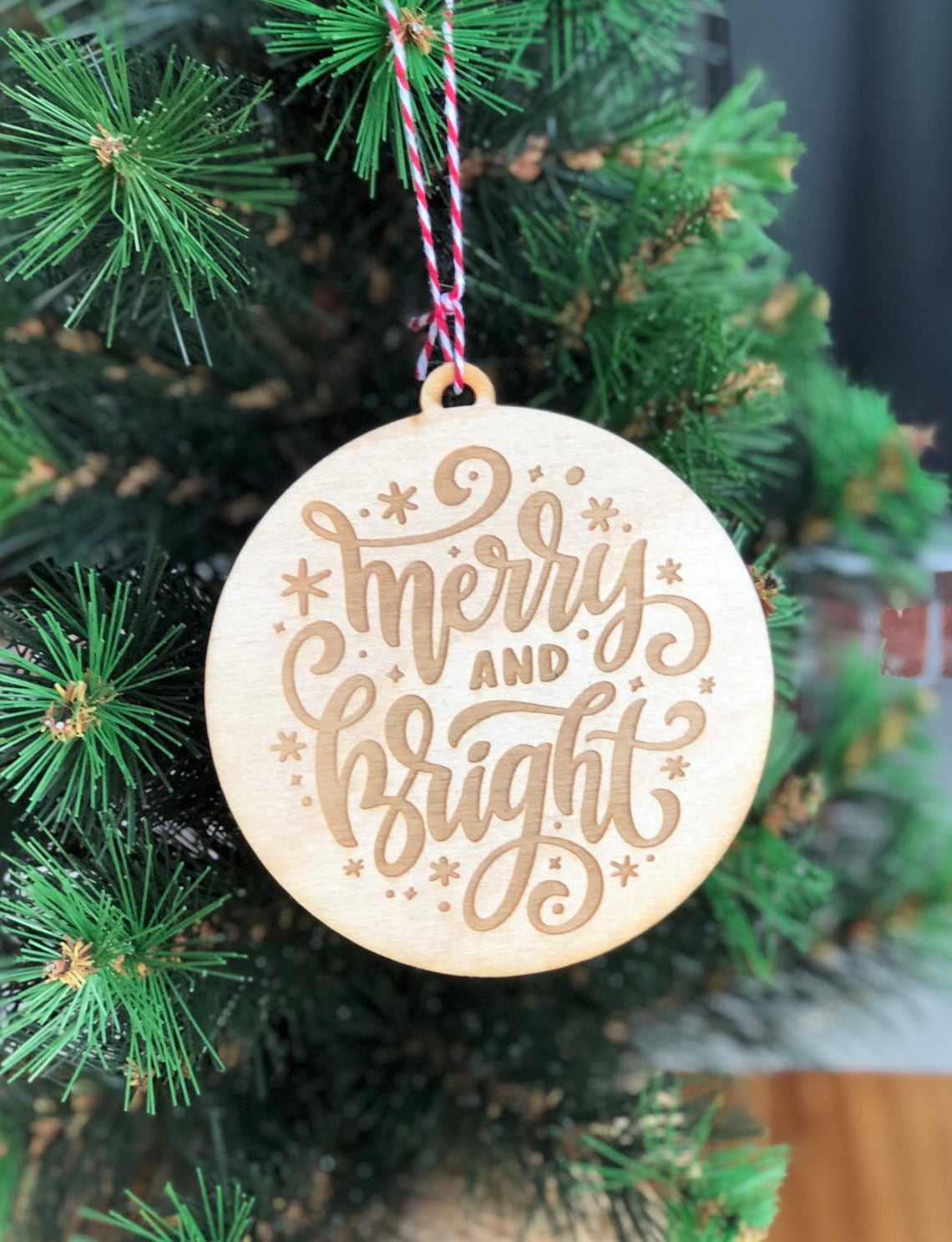 Merry and Bright Ornament Christmas ornament | Etsy