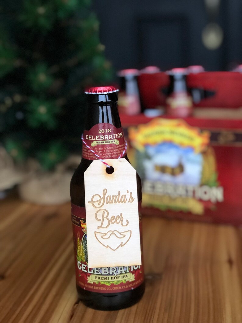 Santa's Beer Tags 3 Tags Beer Gift Tags | Etsy