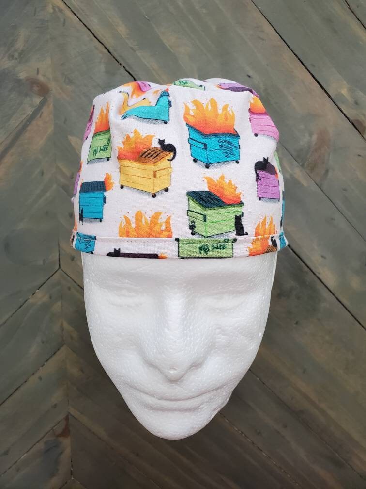 Men's Dumpster Fire Surgical/scrub/dental/skull Hat by - Etsy