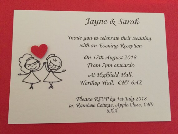 Red Double Heart Wedding Invitations Cute Buttons Gift And Paper