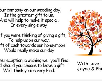 Cash Gift Poem - Etsy