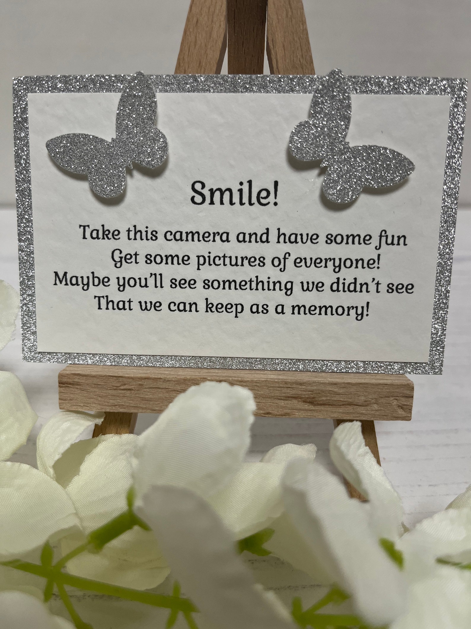 Disposable Camera Poem Cards Silver Butterflies Pack of 10 | Etsy