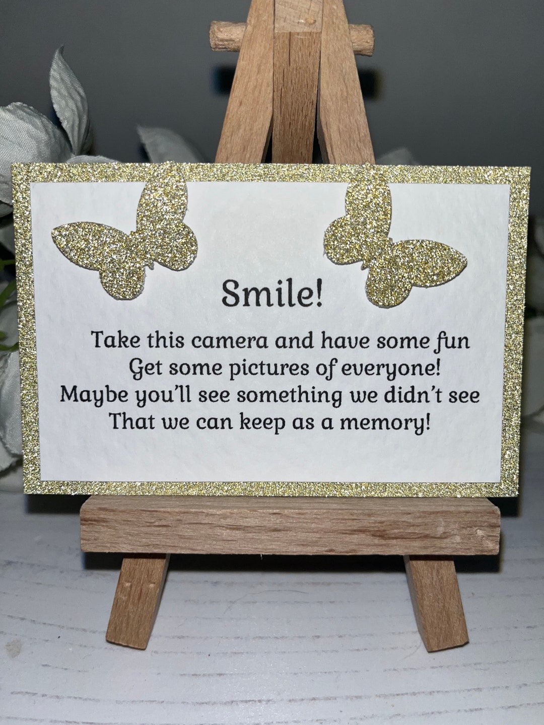 Disposable Camera Poem Cards Champagne Gold Butterflies Pack of 10 - Etsy