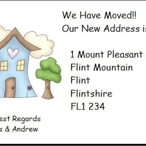 New Address Card - Etsy