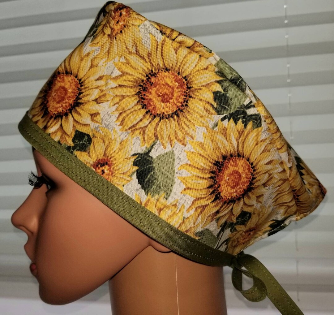Sunflower Surgical Cap - Etsy