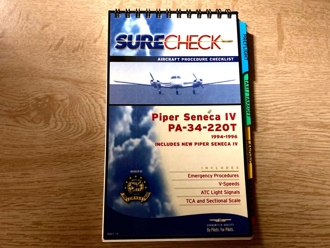 Surecheck Piper Seneca IV Checklist, 1994-1996, - Etsy