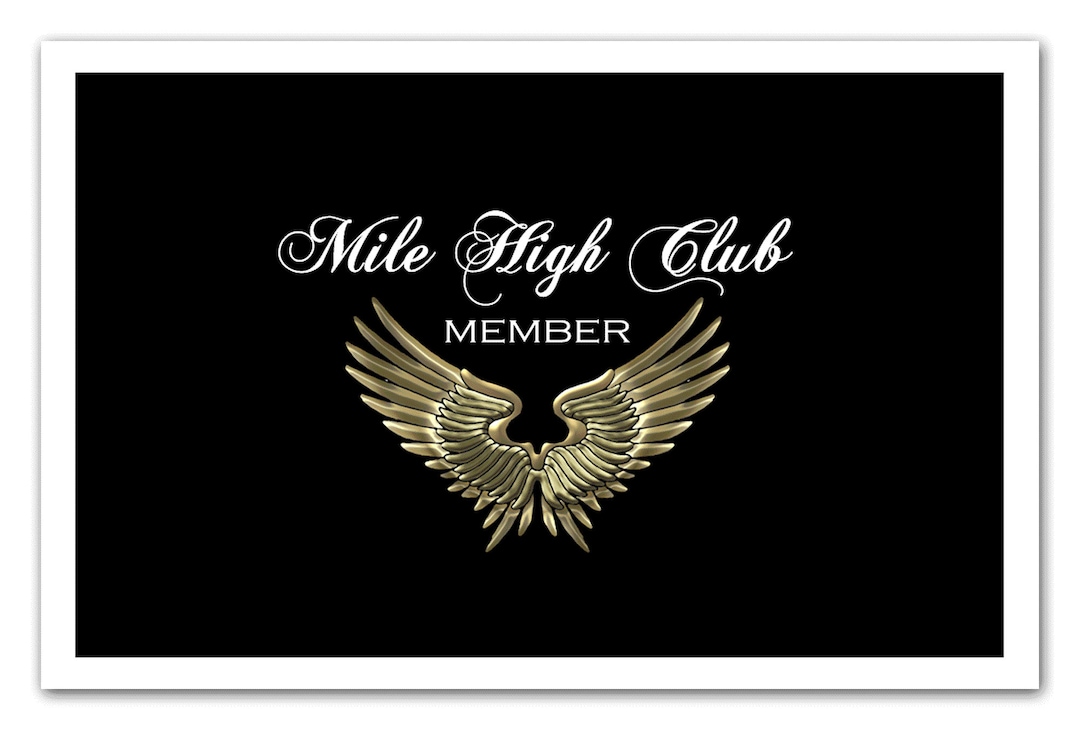 Mile High Club Membership Card: Laminated, Numbered, Optional Wings Pin ...