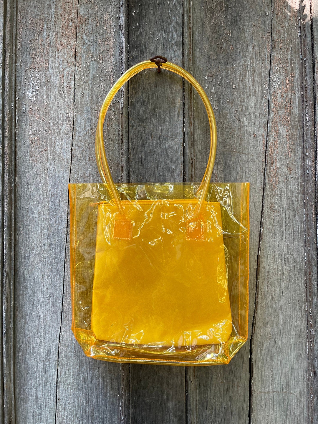 Vtg 90s Clear Transparent PVC Yellow Purse With Removable - Etsy