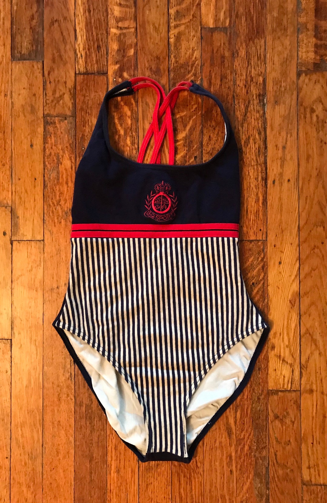 VTG One Piece Sea Queen Stripped Sailor Bathing Suit - Etsy