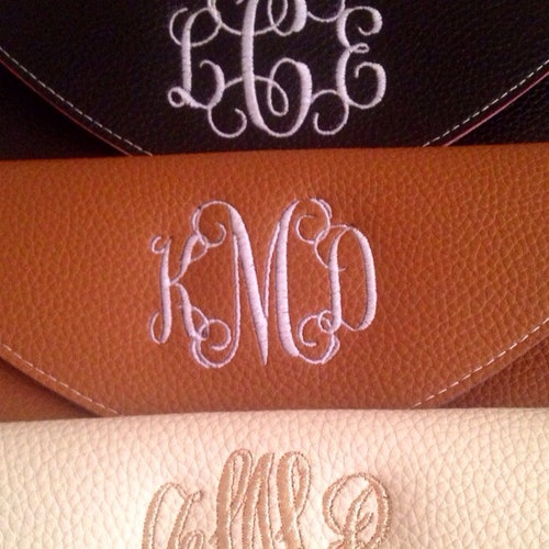 Monogrammed Envelope Clutch // Monogram Clutch | Etsy