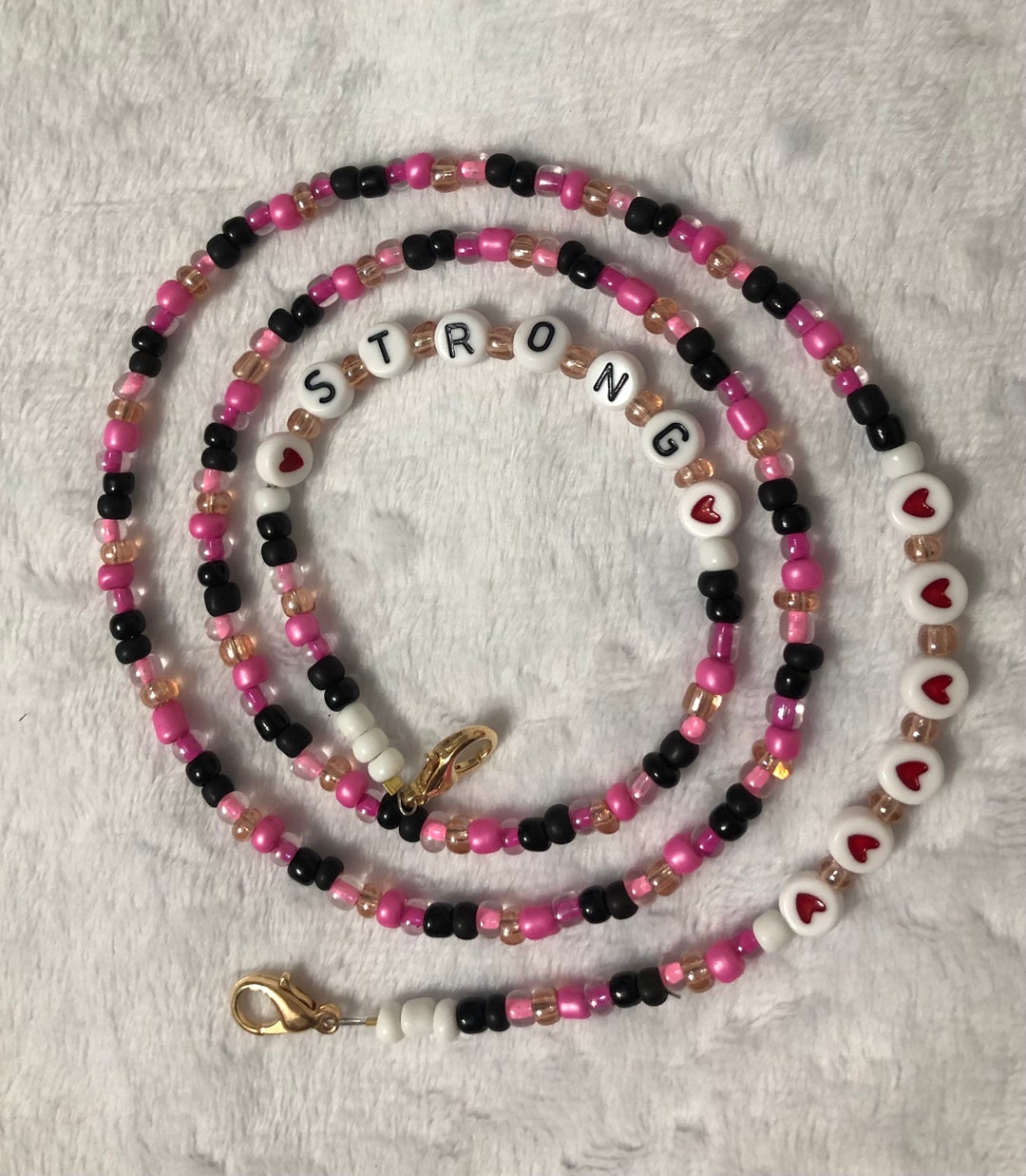 Beaded Mask Holder - Can Be Personalized by Color/name - Etsy