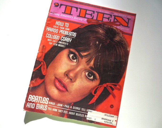 1964 TEEN Magazine Beatles Beauty Fashion Entertainment - Etsy