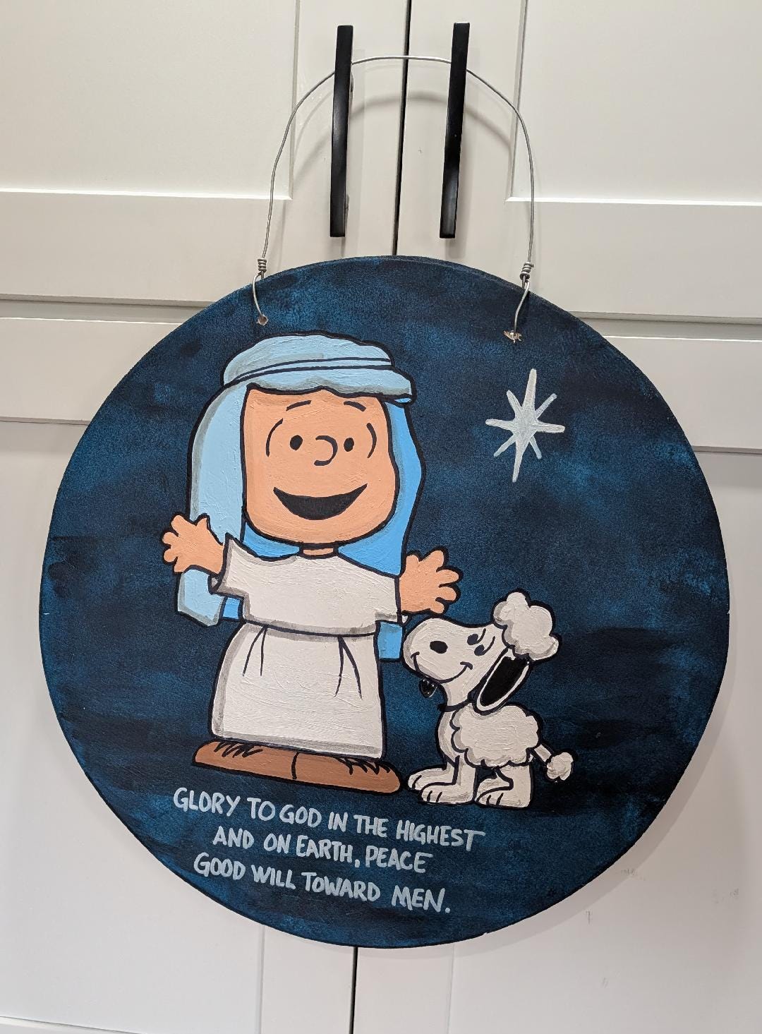 Hand Painted - Peanuts - Linus and Snoopy - Christmas - Door Hanger - Etsy