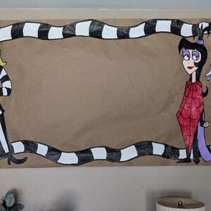 Halloween Beetlejuice Banner, Party Banner, Hand Painted, Kraft Paper ...