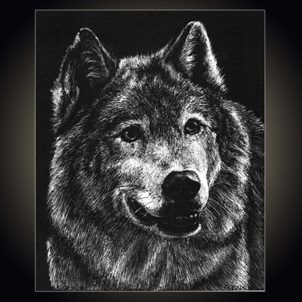 Pen and Ink Wolf - Etsy