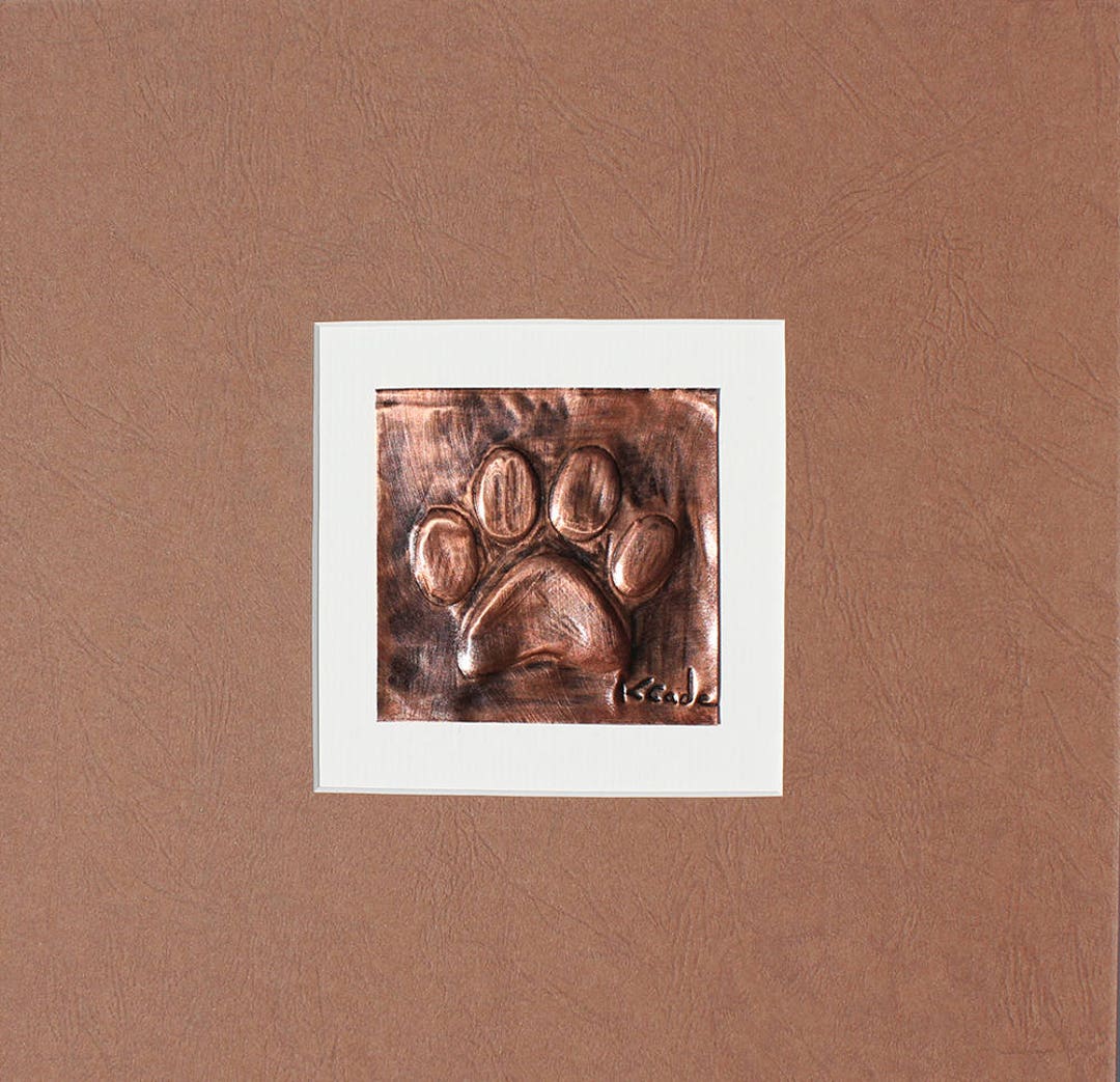 Hand Burnished Copper Dog Paw Bas-relief Art - Matted 10x10 - Etsy