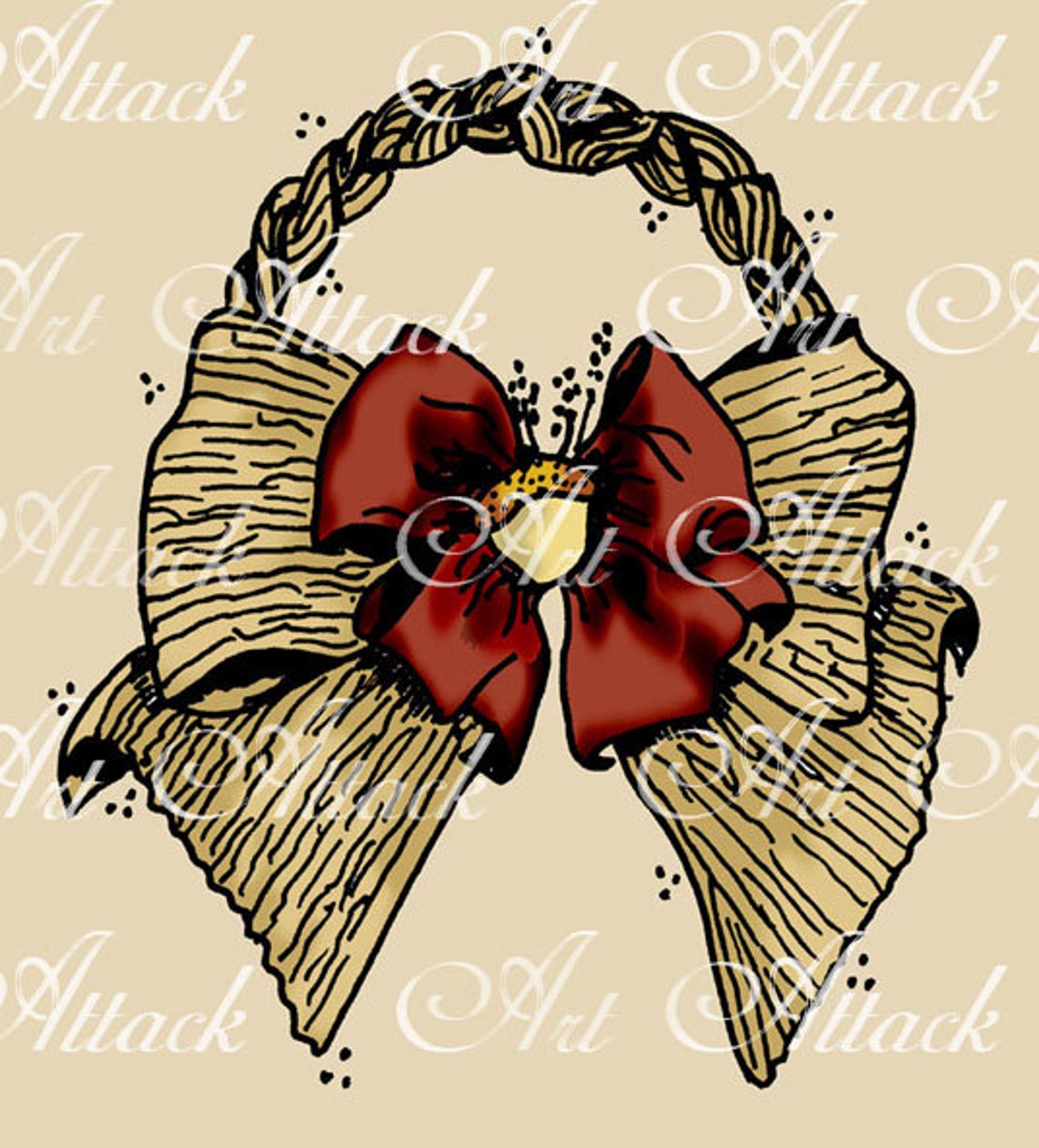 Rafia Bow Digital Stamps - Etsy