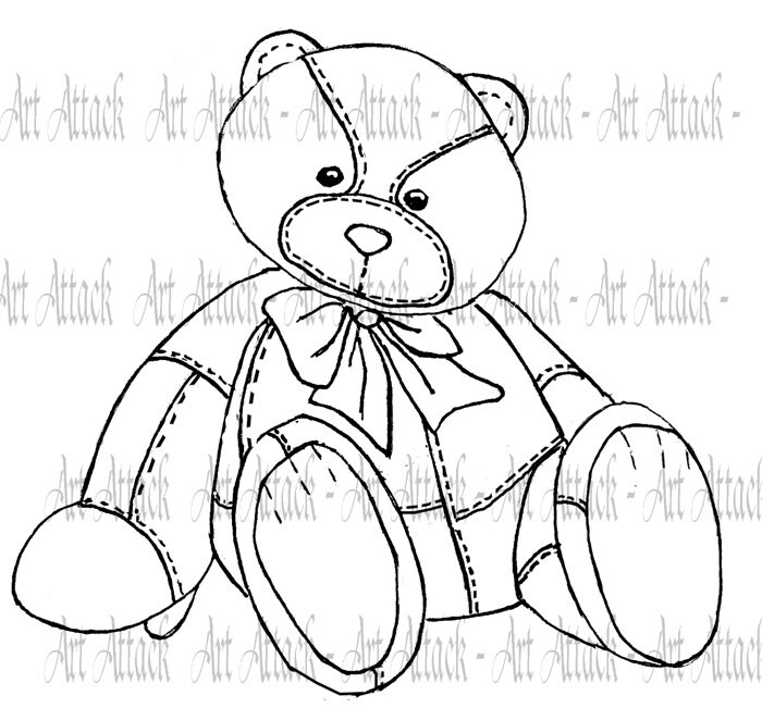 Quilted Cuties Series, Bear Digital Stamp - Etsy