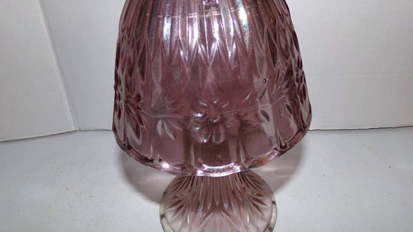 Fenton Art Glass Large Pink Fairy Lamp 3 PC. Candleholder - Etsy