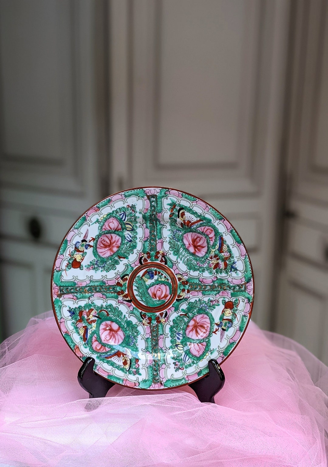 Vintage Macao China Plate Serve Tray // Handpainted Plate Tableware - Etsy