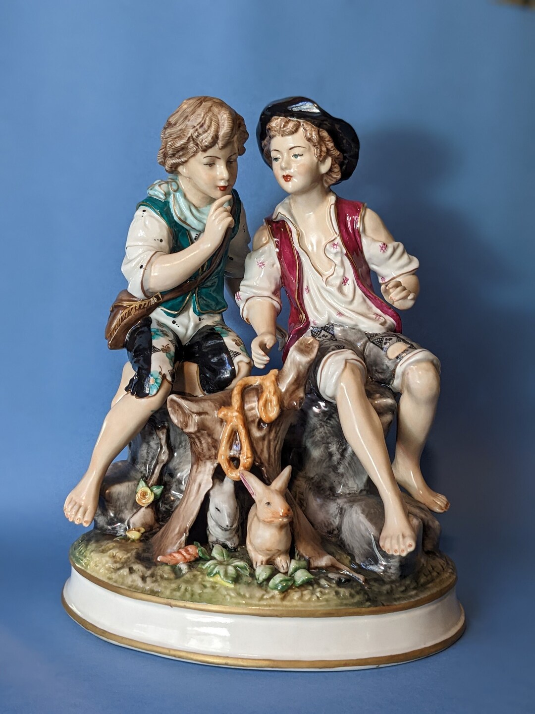 Sauthier Signature Porcelain Sculpture Kids Playing // Made in Spain ...
