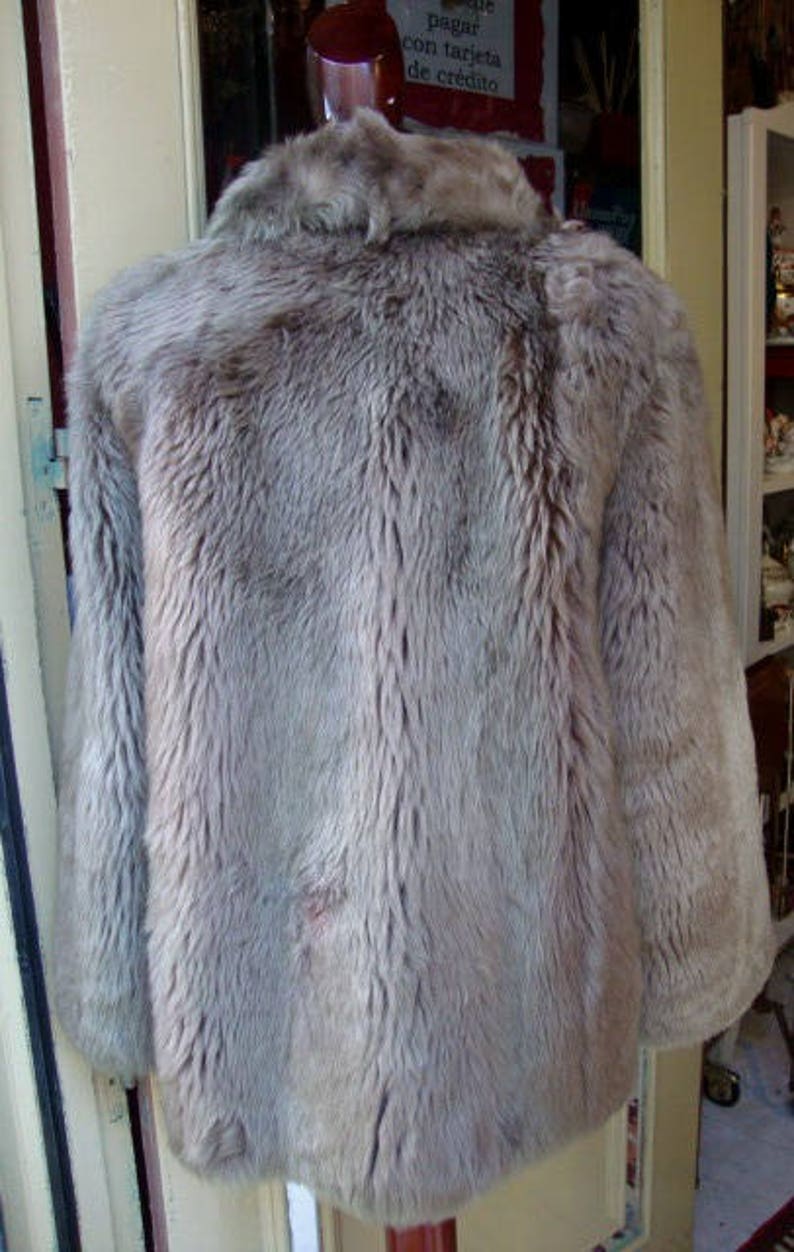 Vintage Mouton Fur Coat / Gray Brown Fur COAT / Lamb Fur / - Etsy