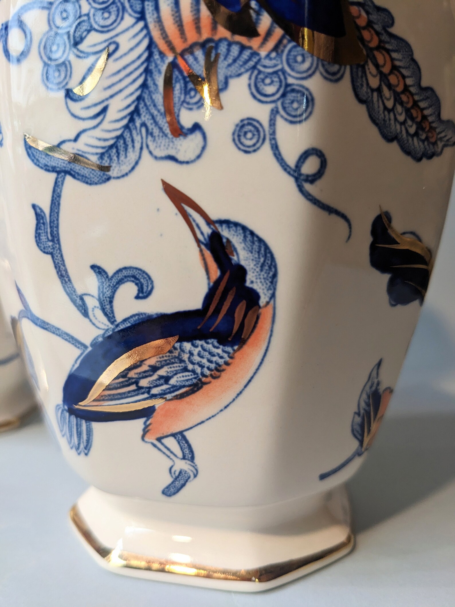 Couple of Masons Ironstone Blue Vase Blue // Hand Decorated Porcelain ...