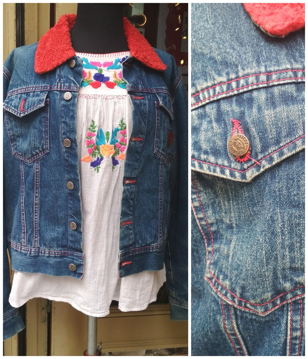 Vintage 90s Fiorucci Denim Jacket / Oversized Size L - Etsy