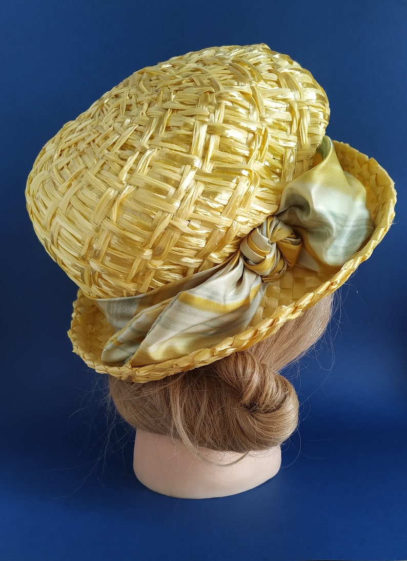 Vintage Hat Straw Yellow // Summer Hat // Wedding Hat - Etsy