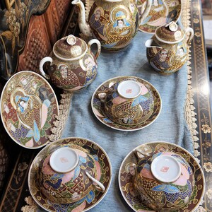 Vintage Satsuma Tea Set Porcelain // Satsuma Moriage Tea Set / Tea Set ...