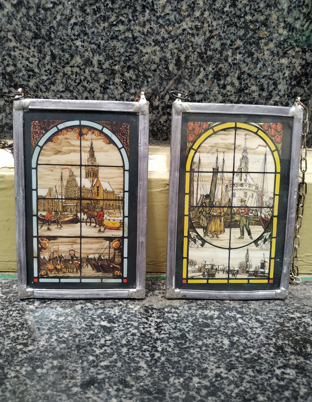 Vintage Couple of Glass Tableau Frames With Paris Scenes // Vintage ...