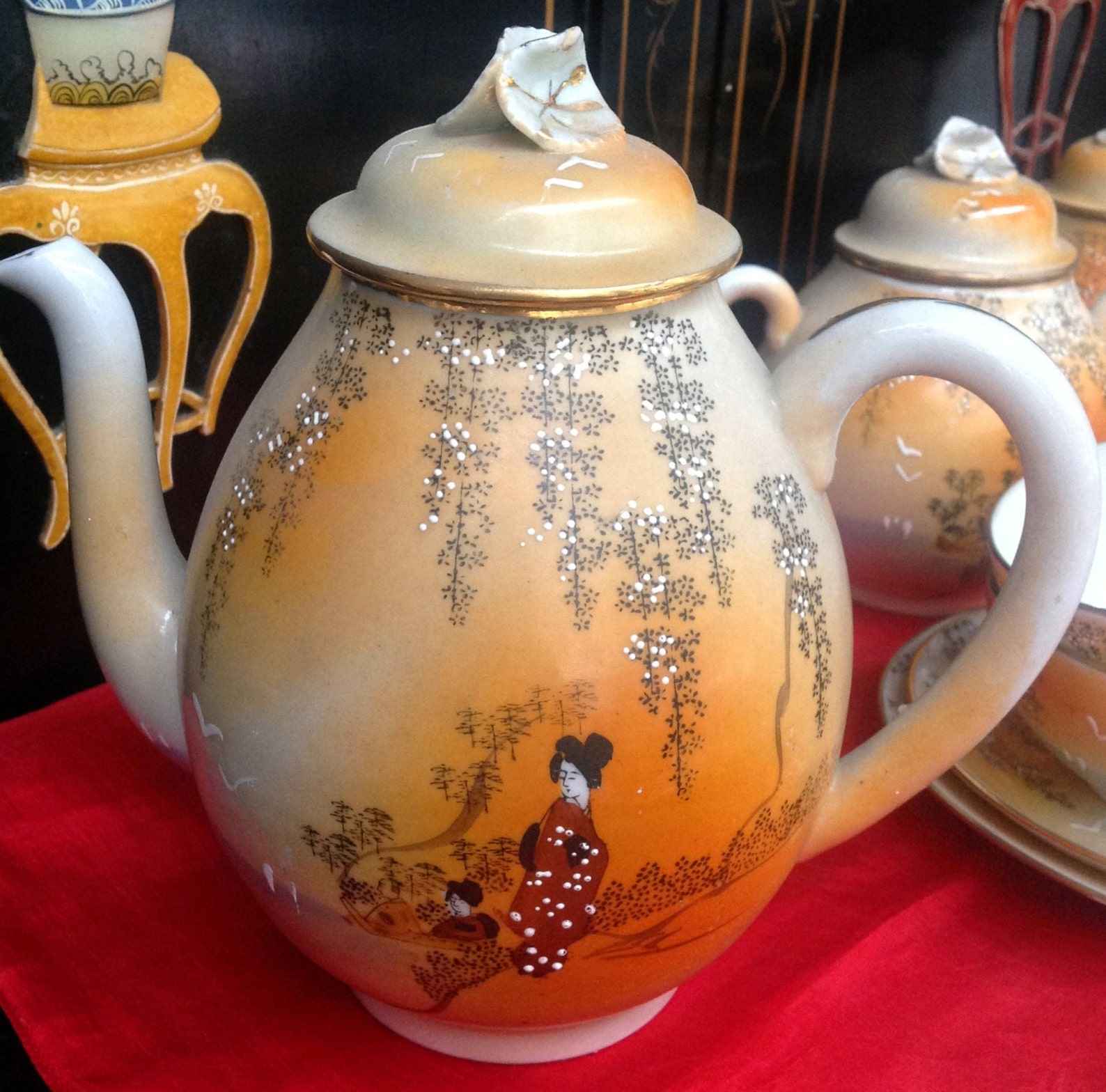Vintage Asian Tea Set - Lithophane - Egg Shell Tea Set - Chaynyy Serviz ...