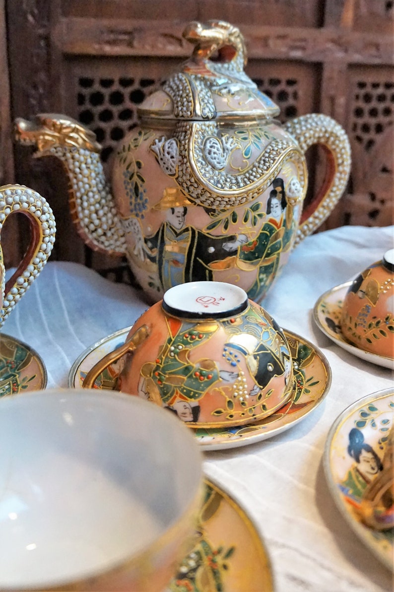Antique Japanese Satsuma Tea Set // SATSUMA Tea Service | Etsy
