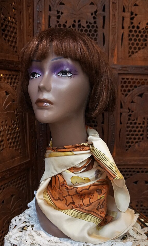 Vintage Loewe vase Italy Silk Scarf // Silk Scarf , m… - Gem