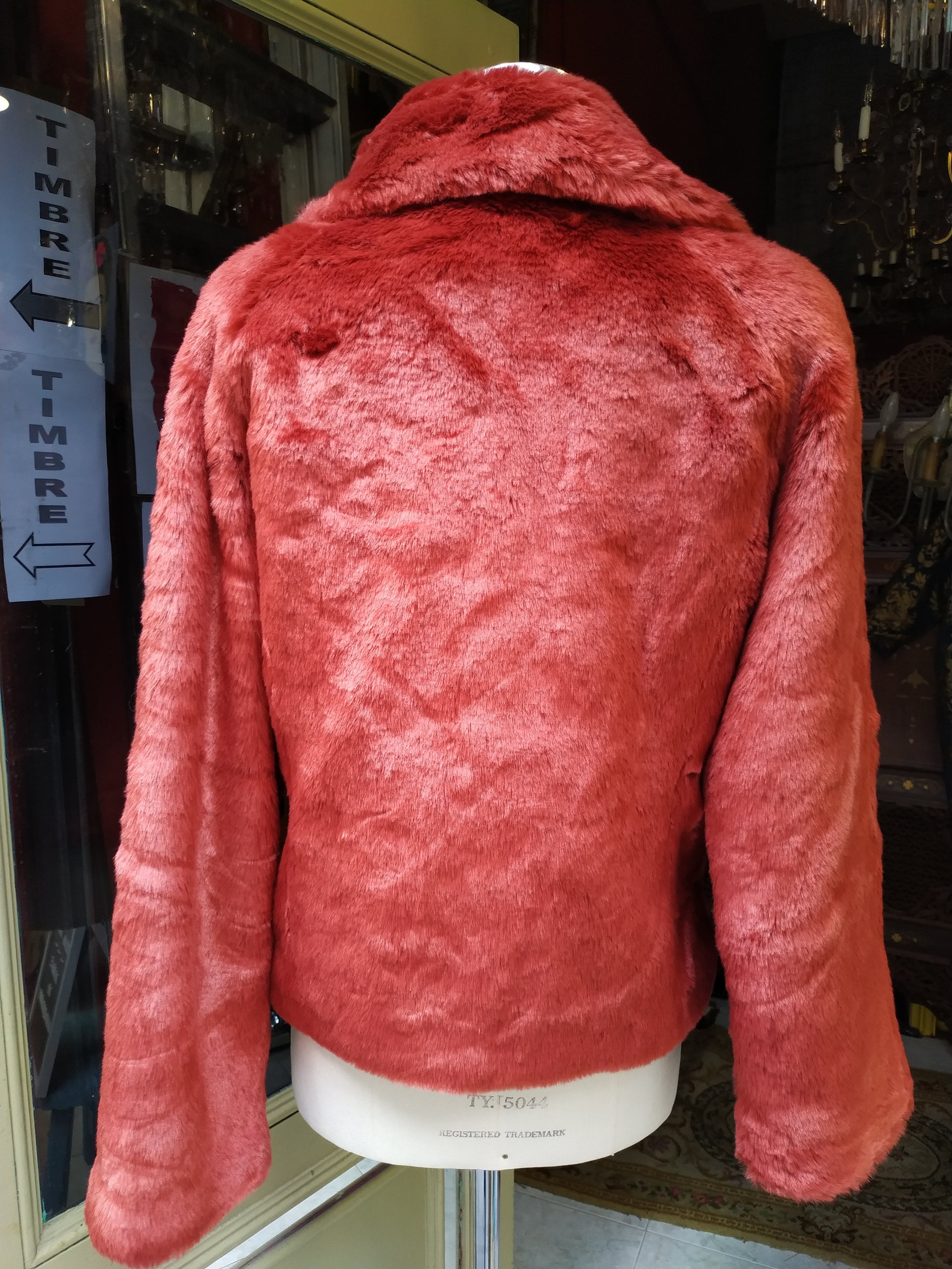 Vintage Vegan Faux Fur Red Jacket / Winter Coat With Pockets / | Etsy