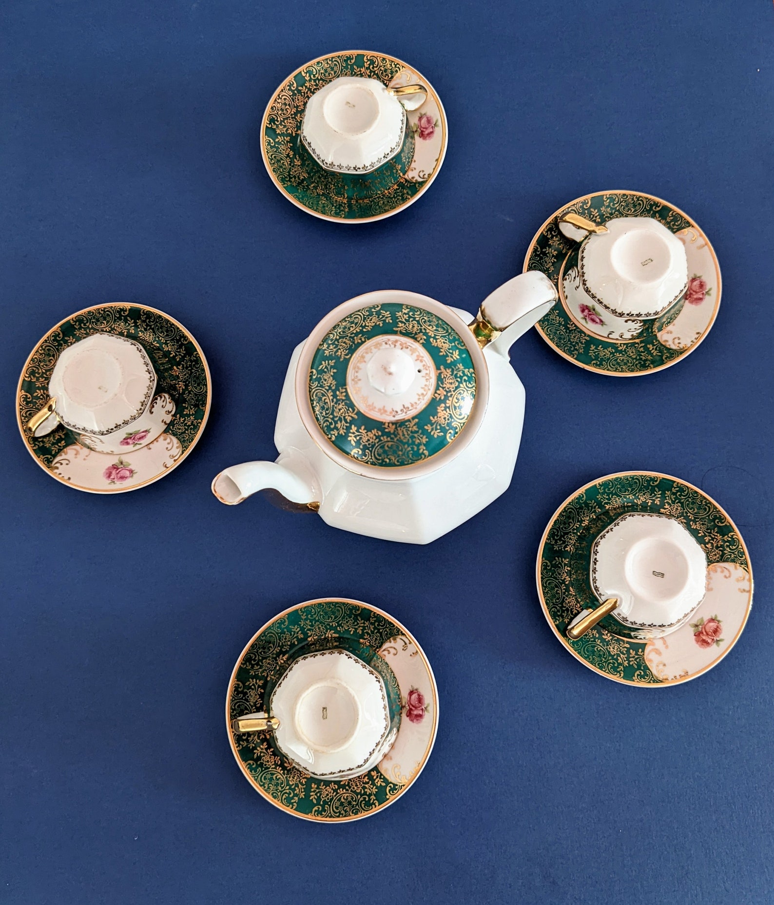 Antique Coffee Set Porcelain Handpainted // Home Decor Cottage Home - Etsy