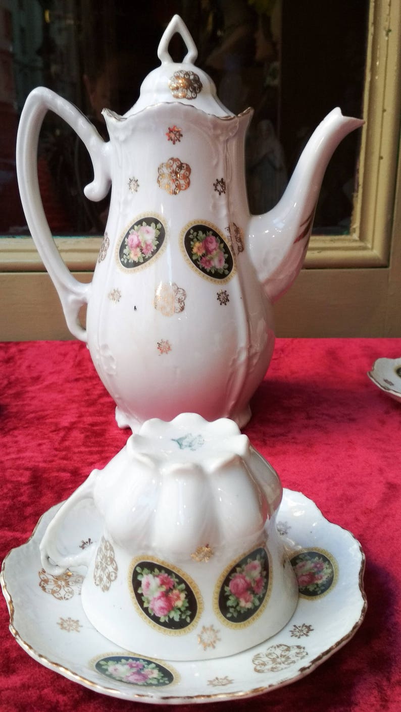 Vintage SILESIA GERMANY Tea Set / 4 Cups Set / Flower - Etsy