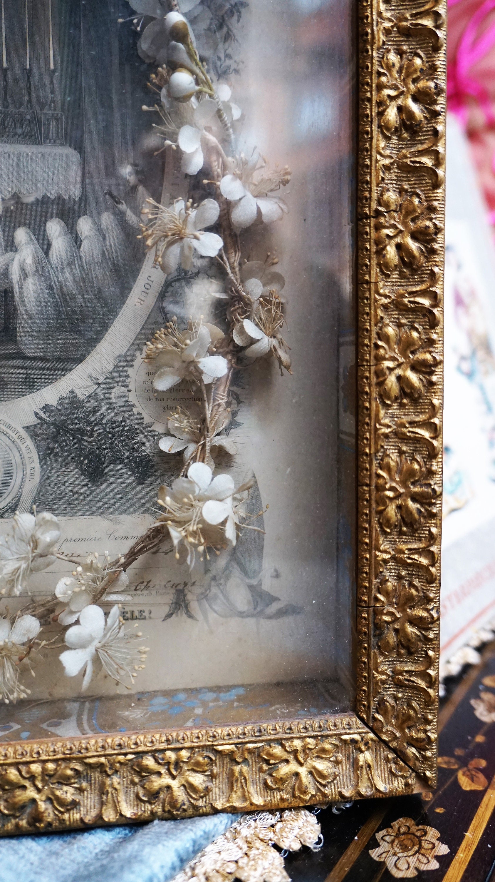 Antique Wardrobe Ornate Gold Frame With Mariee Crown // Wall - Etsy