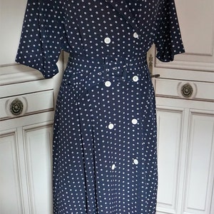 Vintage RODIER 60s Printed Summer Dark Blue Dress - Etsy