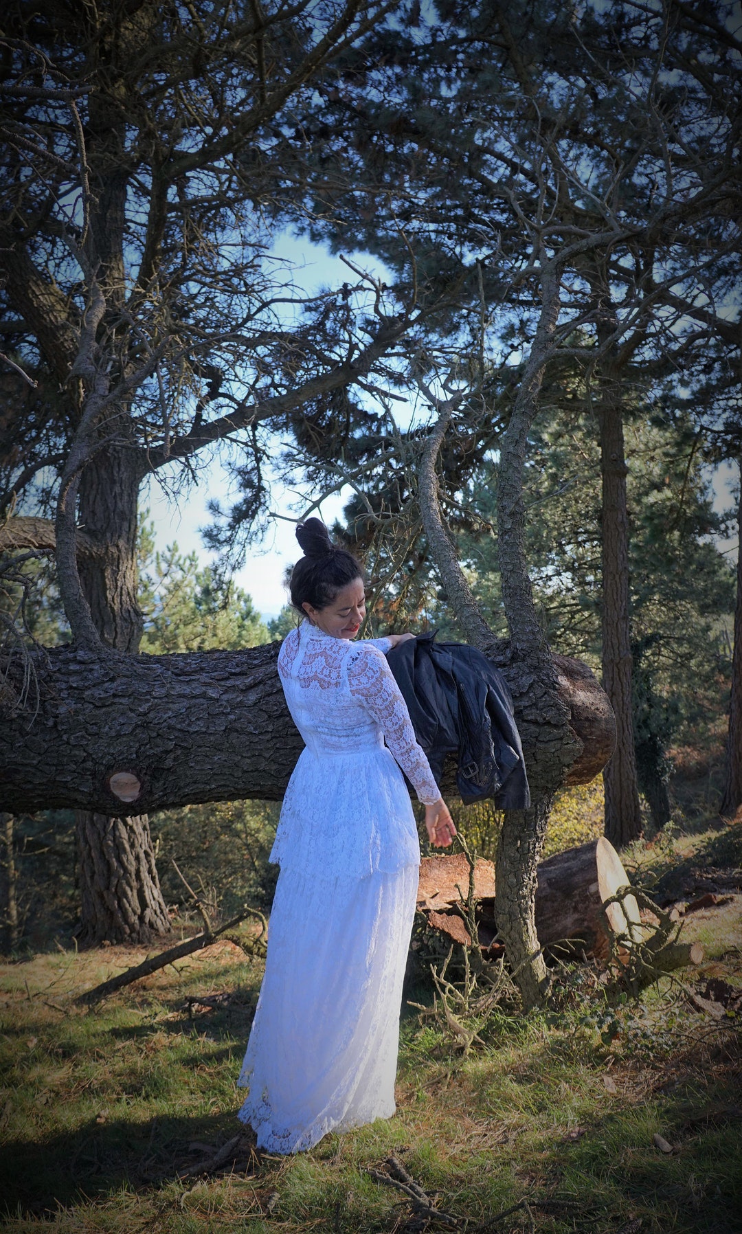 Vintage Lace Wedding Dress White Bridal Dress Etsy vintage-lace-wedding-dress-white-bridal-dress-etsy