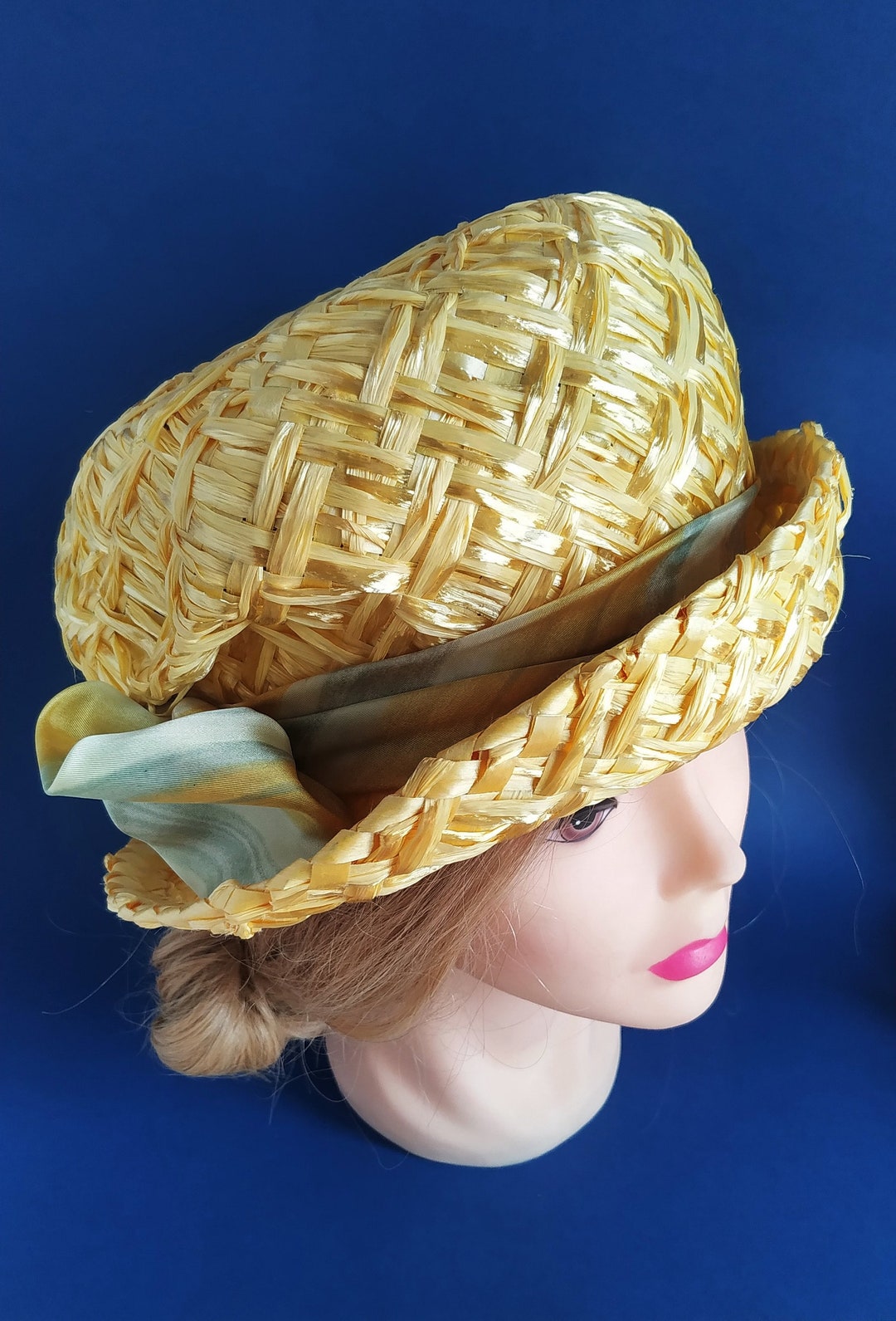 Vintage Hat Straw Yellow // Summer Hat // Wedding Hat - Etsy