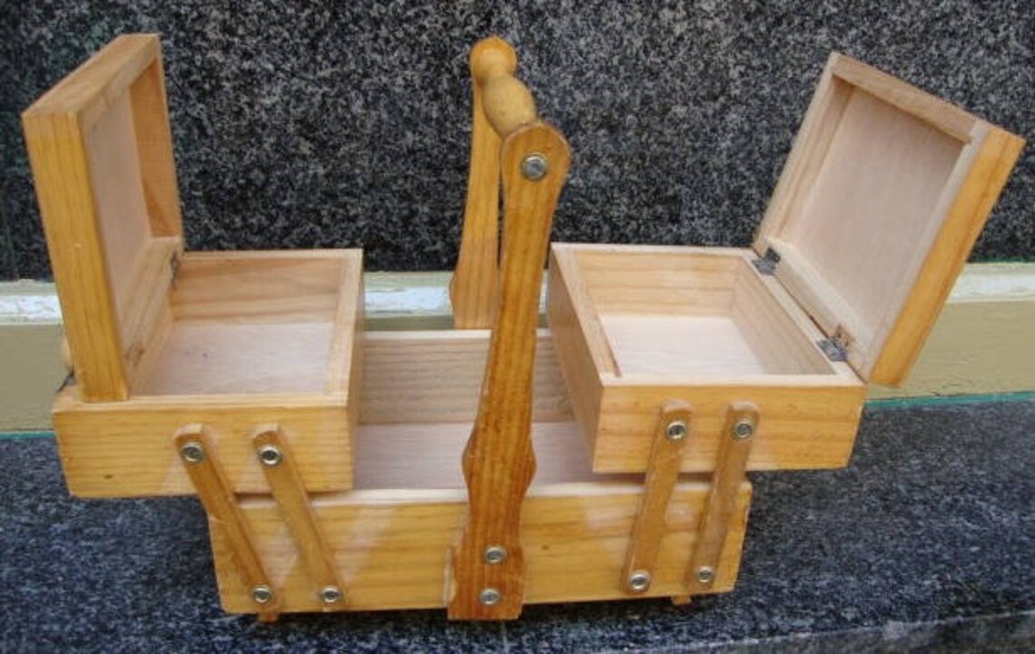 Vintage Wooden Sewing Storage Box / Dress-makers/ Tailors Box - Etsy
