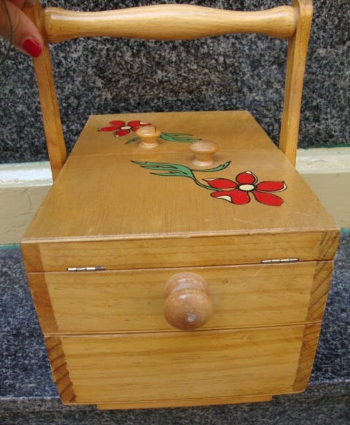 Vintage Wooden Sewing Storage Box / Dress-makers/ Tailors Box - Etsy