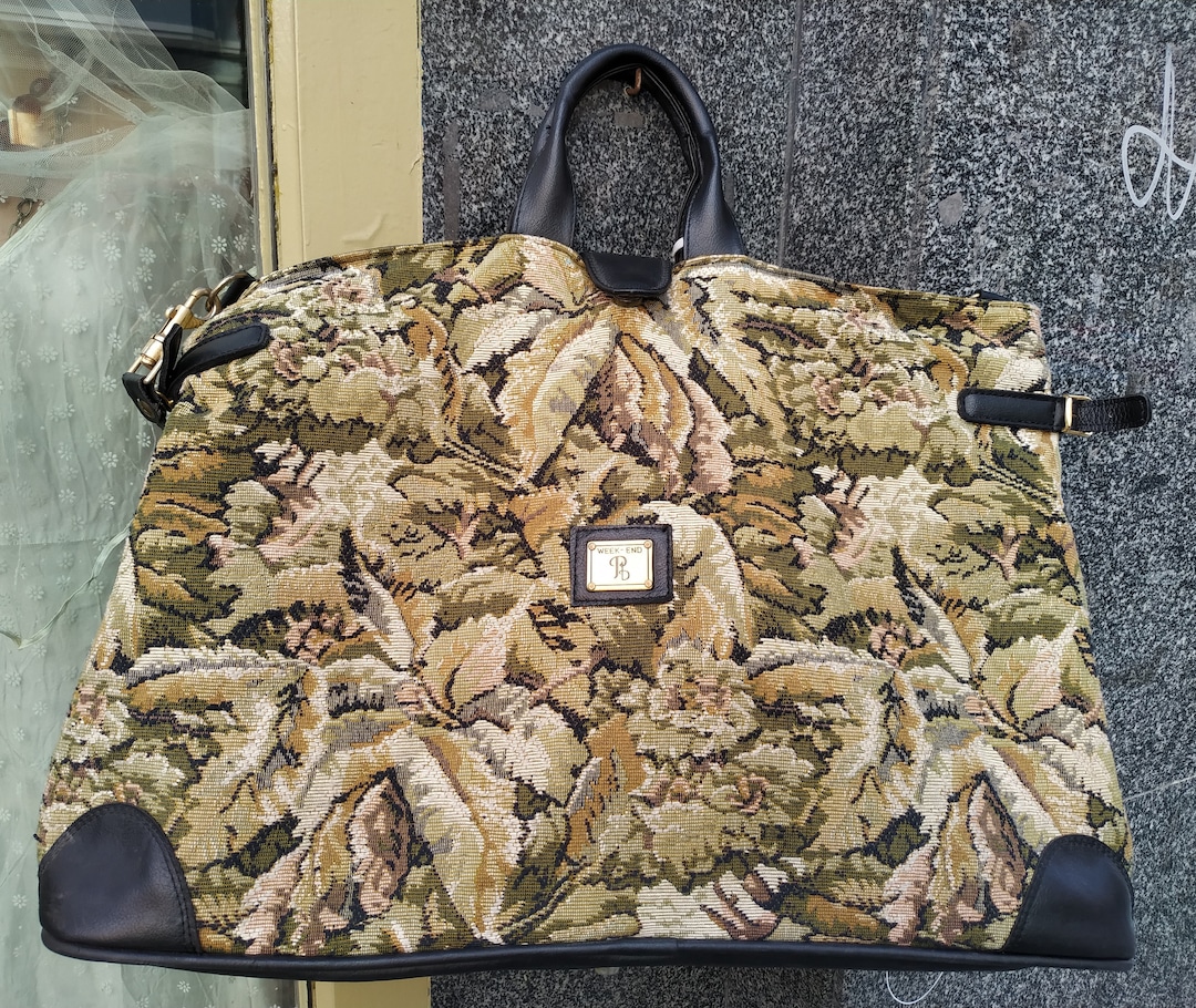 HUGE Vintage Tapestry Weekender Bag / Brand Pb Week - End/ Mary Poppins ...